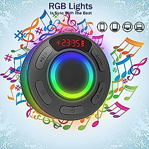 Bluetooth Shower Speaker, Portable Bluetooth Speaker 360 HD Surround Sound, IPX7 Waterproof Wireless Speaker with Suction Cup, Dual Stereo Pairing, Built-in Mic, Shower Radio for Party, Travel, Beach