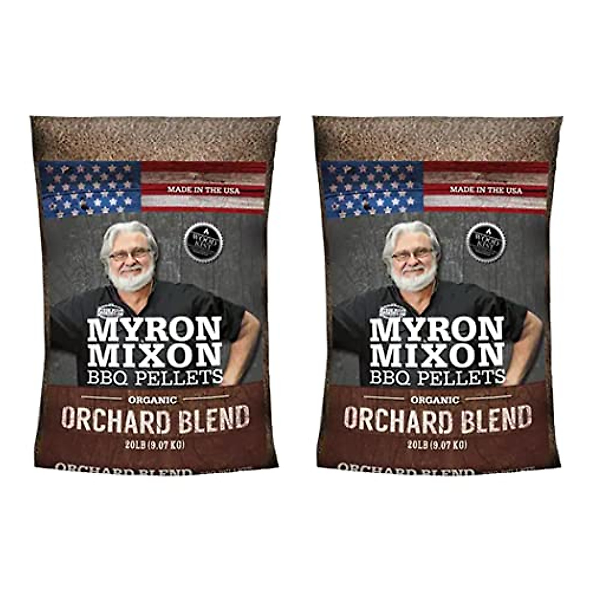 Myron Mixon Wood Pellets for Smoker and Grill | Orchard Blend | Professional Quality Pellets for Smoker Grill, No Artificial Flavors or Additives | USA Made | 20 lb Bag x 2
