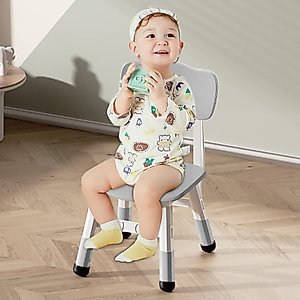 LUUYOUU Kids' Desk Chairs Adjustable Height is Suitable for Children's Chairs Used in Families, Schools and Day-Care Between 2-10 Years Old The Max Bearing Capacity is 220LB(5PCS-Beige)