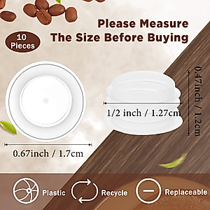 Salt and Pepper Shaker Stoppers Plastic Salt Shaker Plug Replacement Clear Replacement Stopper Salt and Pepper Shakers Plugs Round Plastic End Cap for Pots Bottles Pipes (10 Pieces,1/2 Inch)