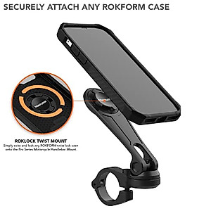 Rokform - iPhone 14 Pro Max Rugged Case + Motorcycle Handlebar Phone Mount (Black)