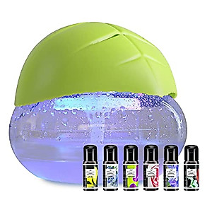 ap airpleasure Water-Based Purifier Air Washer, Revitalizer with 7 Color lights- Plus Lavender, Aqua Lily, Bulgarian Rose, English Violet, Jasmine&Camellia, Water Hyacinth, 15ml Each