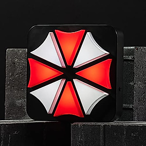 Numskull Resident Evil Umbrella Corp Lamp Wall Light - Ambient Lighting Gaming Accessory for Bedroom, Home, Study, Office, Work - Official Resident Evil Merchandise