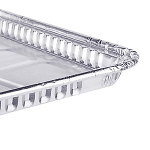 (25 Pack) 1/4 Size Cookie Sheet Baking Cake Pans l 12.8” x 8.9” Disposable Aluminum Foil Trays l Premium Heavy Duty Nonstick Baking Sheets Reusable