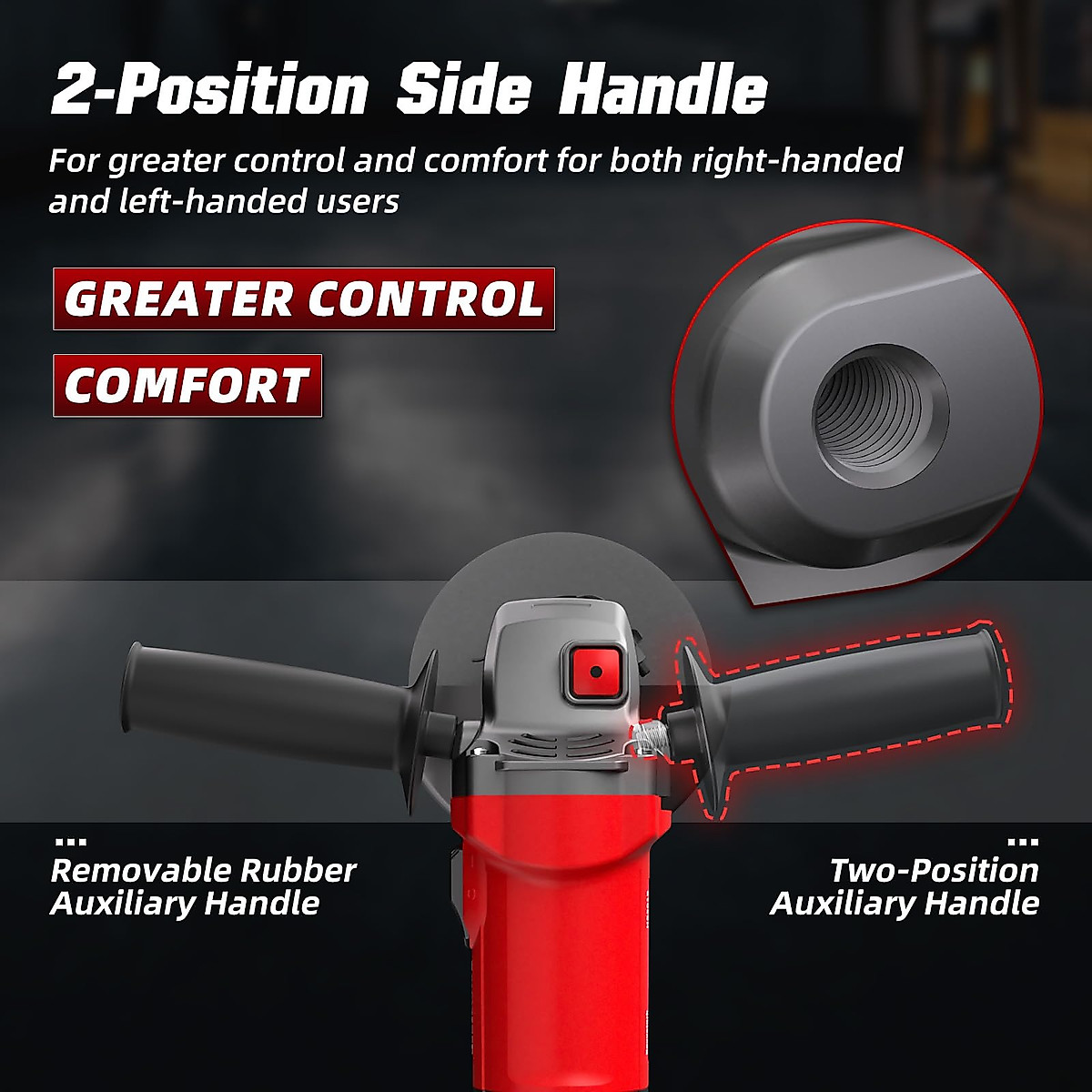 Revvstark Angle Grinder, 7.5-Amp 4 1/2 inch Electric Grinder Power Tools 12000 RPM with Cutting and Grinding Wheels, Flap Disc and Auxiliary Handle for Cutting, Grinding, Polishing