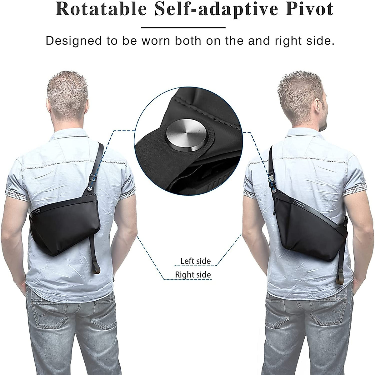 NIID-FINO 4 Compact EDC Sling Bag, Minimalist Chest Shoulder Backpack Crossbody Bag for Men Women Lightweight Slim Daypack for Tactical, Travel, Work, Gym, Sport(Excluding Mask Pack)