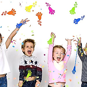 Shindel 48PCS Sticky Hands Party Favors for Kids, Slappy Sticky Hands Stretchy Toys Set for Kids Classroom Prizes, Birthday Party Supplies Carnival Goodie Bag Stuffers