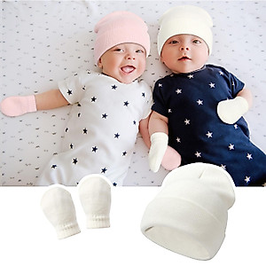 Baby Beanie Hat Gloves Set, Kids Winter Warm Knit Hat with glvoes,Toddler Soft Beanie for Little Boys Little Girls Children