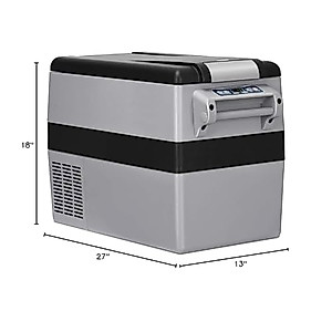 COSTWAY Car Refrigerator, 44-Quart Electric 12V/24V Car Cooler with 3 Levels, LCD Display, Shockproof Design, Travel RV Fridge for Camping, Truck Party