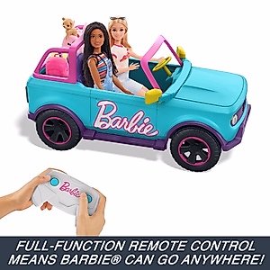 Barbie Hot Wheels RC SUV, Remote-Control Pink Vehicle That Fits 2 Fashion Dolls & Accessories, Includes Kid-Applied Stickers for Customization