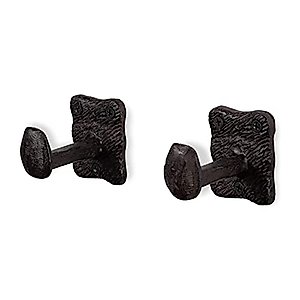 Rustic State Motris Wall Mount Cast Iron Hooks Coat Towel Bag Hat Hanger Multiuse Entryway Railroad Spike Rack Black Set of 2