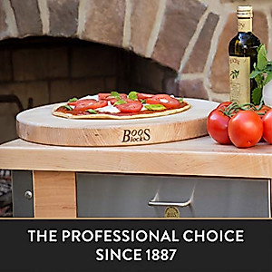 John Boos Block R18 Maple Wood Edge Grain Reversible Round Cutting Board, 18 Inches Round x 1.5 Inches