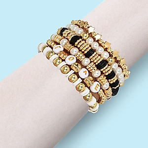 TEKSTAR 2350pcs Bracelet Making kit,Friendship Bracelet Kit,Clay Beads for Bracelet Making,Gold Letter Beads for Bracelets Making Kit,Pearl Beads for Jewelry Making for Adult and Kids