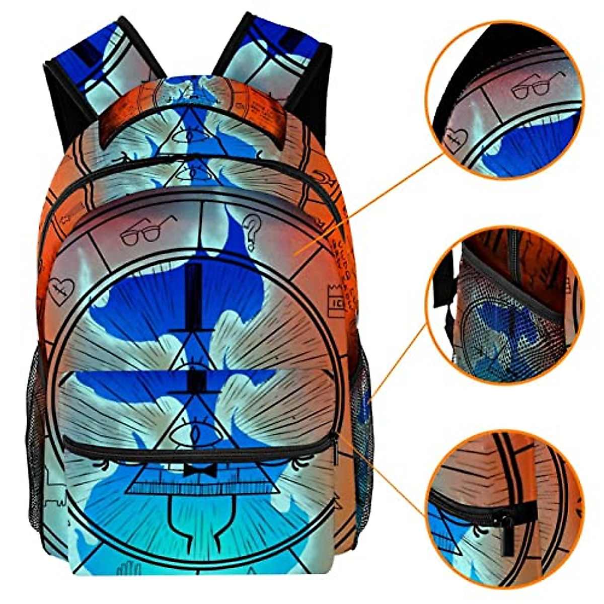 Bill Cipher Wheel Zodiac Backpack for Girls Boys for School Backpacks