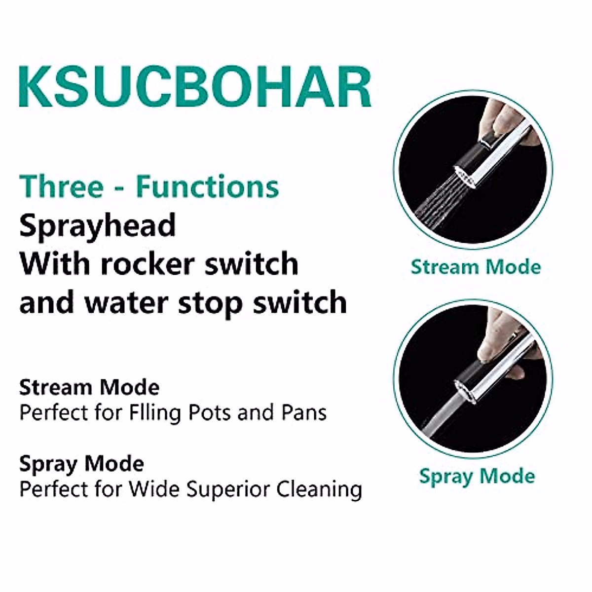 KSUCBOHAR Kitchen Faucets with Pull Down Sprayer，Single Handle High Arc Kitchen Sink Pull Out Faucet with Deck Plate，Commercial Modern Stainless Steel rv Kitchen Faucet，Glossy