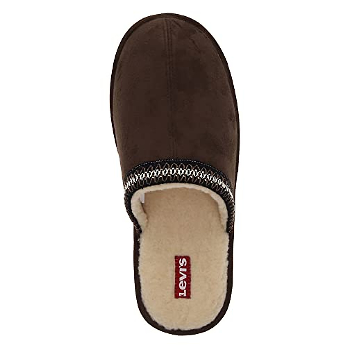Levi's Mens Milton Nordic Microsuede Scuff House Shoe Slippers, Brown, L