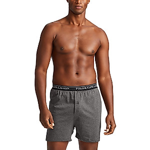 POLO RALPH LAUREN Classic Fit w/Wicking 3-Pack Knit Boxers Andover Heather/Madison Heather/Black SM