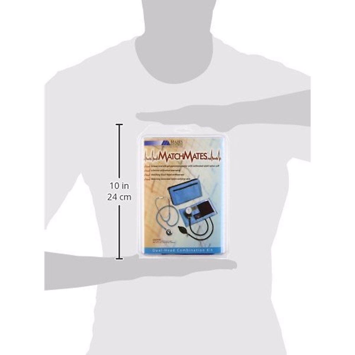 MABIS MatchMates Aneroid Sphygmomanometer and Dual Head Stethoscope Combination Home Blood Pressure Kit with Calibrated Nylon Cuff, Professional Quality, Carrying Case, Royal Blue