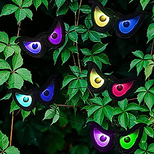 Dazzle Bright Halloween 20 FT 60 LED Battery Operated Fairy String Lights + 10 LED RGB Flashing Eyes String Halloween Lights
