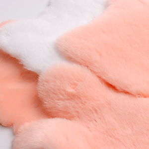 6 Pcs Miniature Furry Rugs Mini Carpets Pink and White Mini Faux Fur Rug for Mini House Furniture Decoration Accessories