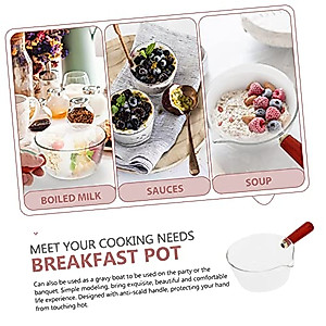 FUOYLOO small milk pot cooking saucepan small soup pot wax melting pot mini butter warmer spouted milk pot 1 qt saucepan with lid small pot serving bowl oven Glass French baby candy