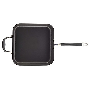 Anolon Advanced Hard Anodized Nonstick Saute Square Fry Pan with Helper Handle, 4 Quart, Graphite Gray,83862