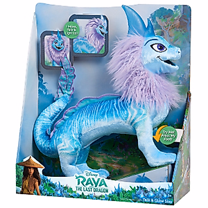 Disney Raya and the Last Dragon Talk & Glow Sisu Plush Stuffed Animal Dragon with Lights and Sounds, Officially Licensed Kids Toys for Ages 3 Up by Just Play