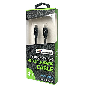 Dual USB-C/PD 60W Fast Charging Cord Compatible with Realme Blade V20 Plus 5Gbps Data Transfer for Power Delivery Hi Capacity Charging (Black)