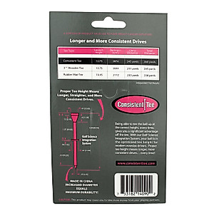 Consistent 2 Tee 3 1/4" Golf Tee Packs - Pink
