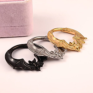 DOEARKO 2PCS Bat Ear Weights for Stretched Ears Gauges Ear Plugs Body Piercing Tunnels 316 Stainless Steel Hypoallergenic Body Jewelry (6G(4mm), Black)