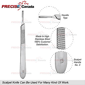 PC SCALPEL HANDLE # 3 WITH BLADES CARBON STEEL 20PC #11 BLADES