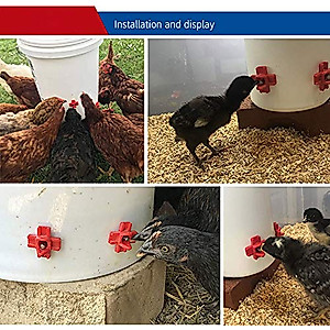 DoubleWood 20Pcs Chicken Nipples Horizontal Side Mount Poultry Water Nipple Waterer Drinker Outdoors for Chicken Ducks Quail and Other Poultry (20)