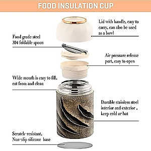 CUPADA 3d Monster Paw Food Jar for Hot and Cold, Insulated Food Jars Vacuum 17OZ with Folding Spoon for Work Trip Picnic Camping