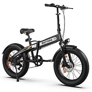 Electric Bike 20 x 4.0inch Fat Tire for Adults,55Miles Long Range, 500W Upgraded Motor Foldable Electric Mountain Bike,Colorful LCD Display, 7 Speed Front Suspension Electric Bicycle