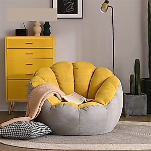 GAENZA New Bean Bag Chair Comfortable and Breathable Lazy Sofa Leisure Bean Bag Sturdy Zipper with Fluffy Removable Microfiber Cover Bean Bag Sofa