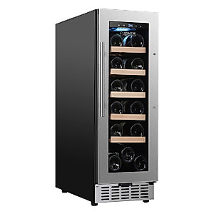 EQUATOR 18 bottle Built-in/Freestanding Wine Ref with 7 color LED Lights (Stainless)