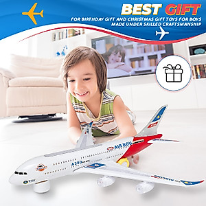 Kidsthrill Airplane Toy with Bump & Go, Flashing Lights & Sounds - For Boys & Girls Age 3-12