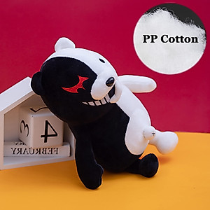 TIMSOPHIA Boys Black White Bear Plush Doll Monokuma Bear 36cm for Girls Birthday Child Pillow Toy Home Decor Adornment (Black White, 36cm)