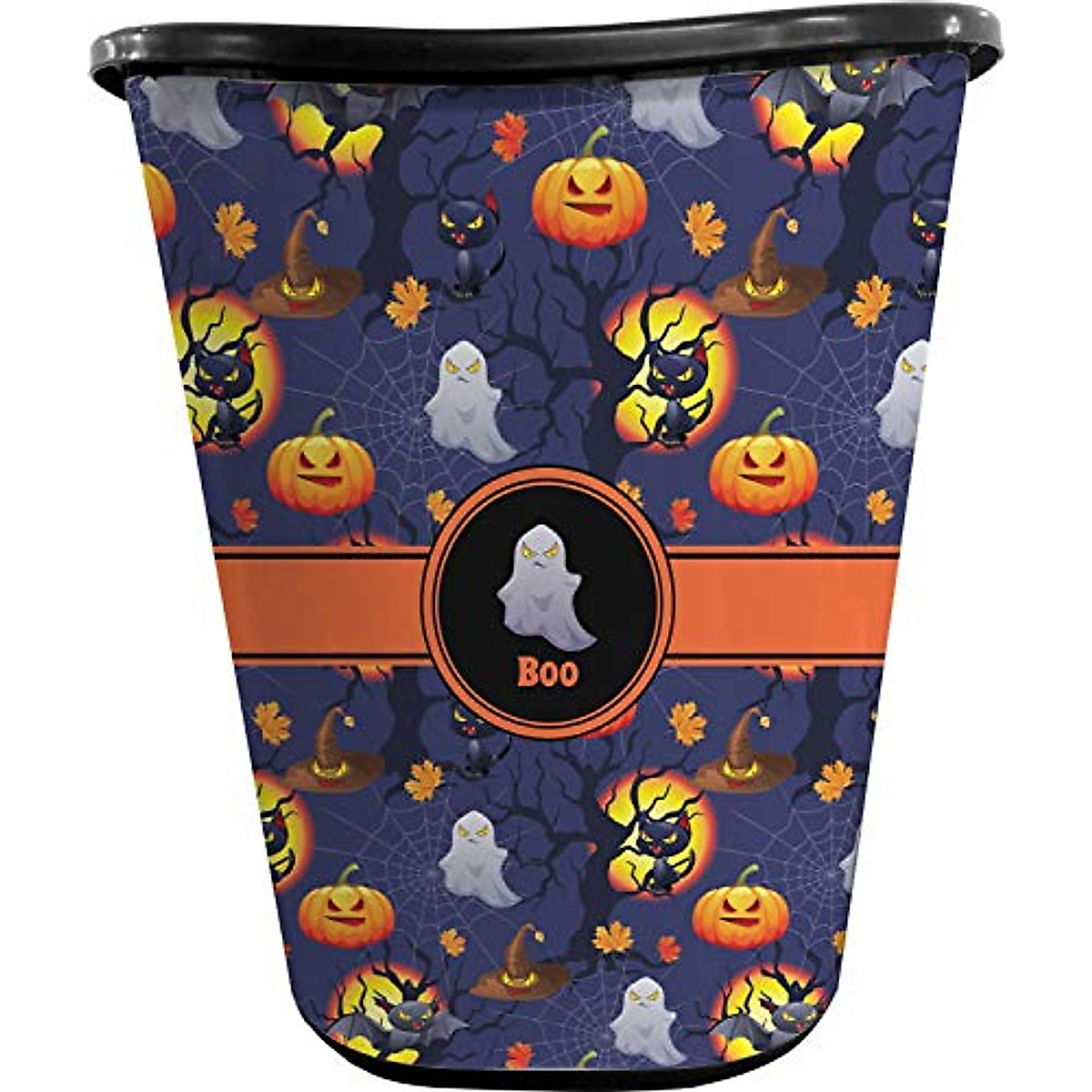 RNK Shops Halloween Night Waste Basket - Single Sided (Black) (Personalized)
