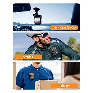 Losfom WD7 2K Body Camera, GPS 128G Body Worn Camera, Built-in 4600MAH Battery for 16H Recording, 1440P Body Mounted Camera，IP67 Waterproof Cam, Wearable Camera for Outdoor,Sport, Home