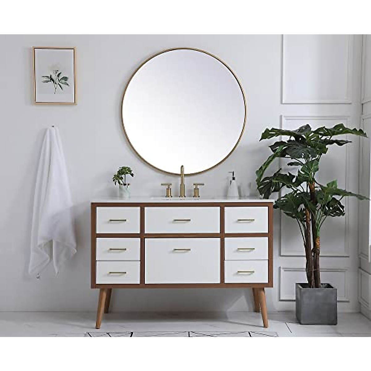 Elegant Kitchen and Bath 48 inch Bathroom Vanity Cabinet - White