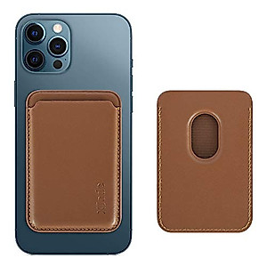 XJade Leather Wallet with Premium Magnet Made for iPhone 12/12Mini/12Pro/12ProMax,Wood Brown