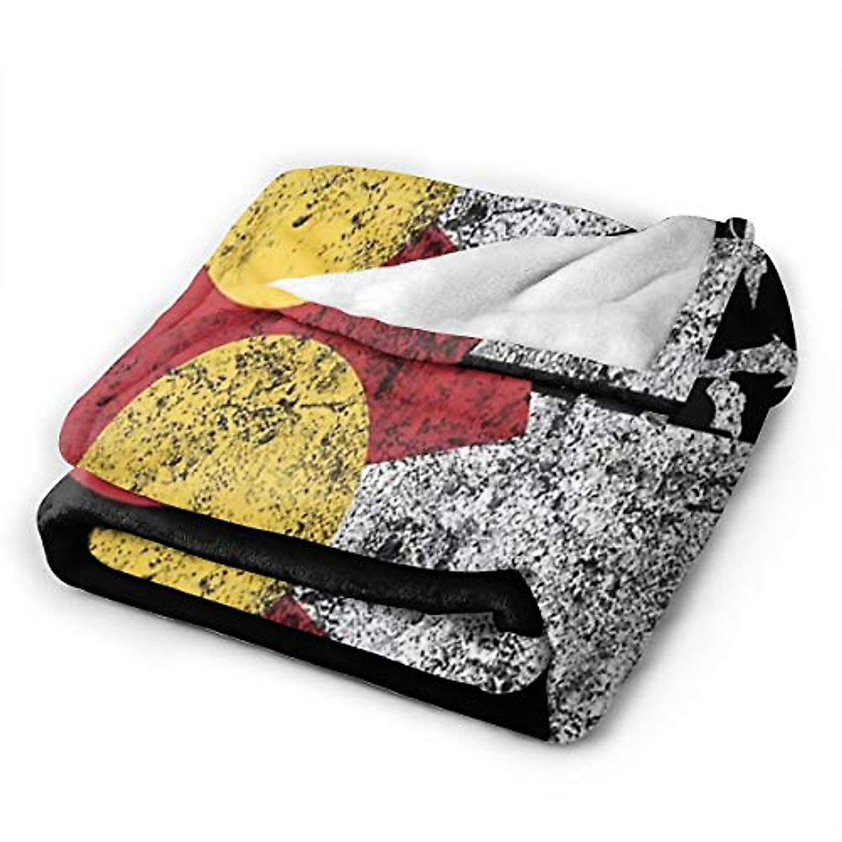 Carwayii Flannel Throw Blanket,Colorado Flag Vintage Mountain Soft Sherpa Lap Blanket for Family Birthday Gift,Durable Sofa Blanket Cozy Noon Break Blanket for Office Home Bed -50''x60''