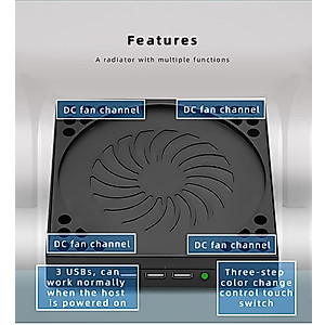 Raryars Cooling Fan for Xbox Series X with 3 USB Port Xbox Series X External Cooler Turbo Temperature Control Fan Console Standing Mount Cooling System