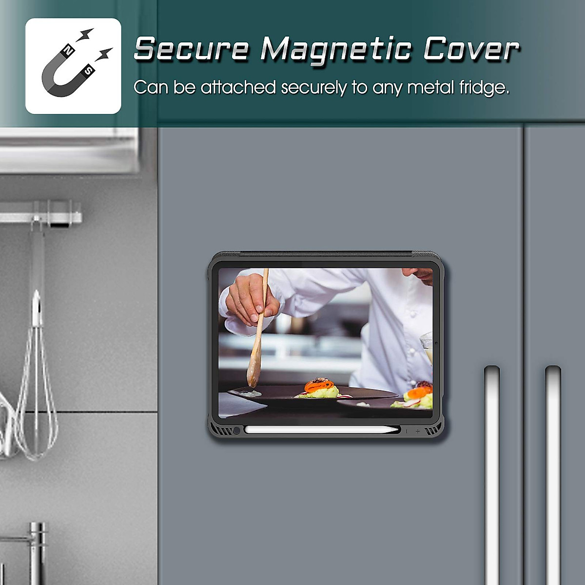 FINTIE CaseBot Magnetic Stand Case for iPad Air 11-inch M2 (2024), iPad Air 5th / 4th Generation (2022/2020) 10.9 Inch - Multiple Angles Shockproof TPU Cover with Pencil Holder - Black