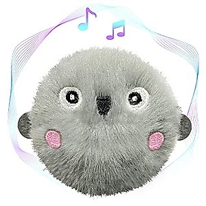 KreizyGo Cat Toys, Chirping Catnip Toy Balls, Interactive Cat Kicker Toy for Indoor Cats Exercise, Cartoon Animal Shaped, 1 Pack Fluffy Plush Fun Kitty Kitten Catnip Toy - Grey Mice