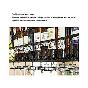WXXGY Bar Cup Holder Wine Glass Holder Ktv Goblet Upside Down Creative Hanging Wine Glass Holder Wine Rack Wine Holder/Black/100X25Cm