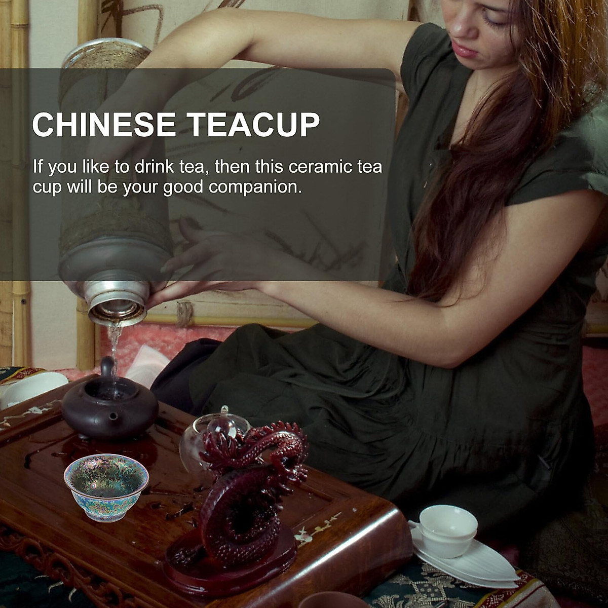 Veemoon Ceramic Tea Cup,Japanese Tea Cup,Handmade Ceramic Tea Cup with Natural Blue Pattern for Tea Enthusiasts, Ideal for Decoration (Mixed Color)