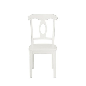 DOREL Living Aubrey 5 piece Traditional Height Pedestal Dining Set, White