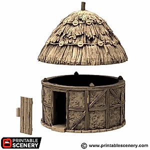 Small Round House Set DND Terrain for Dungeons and Dragons Terrain, D&D, Pathfinder, Warhammer 40k, Miniatures, D and D, Dungeons and Dragons Gifts, Dungeon Master